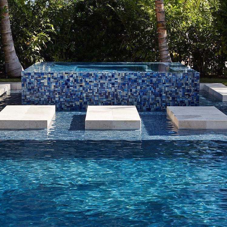 Colored Ocean Glass Tile Collection for Pools, Spas, and Bathrooms