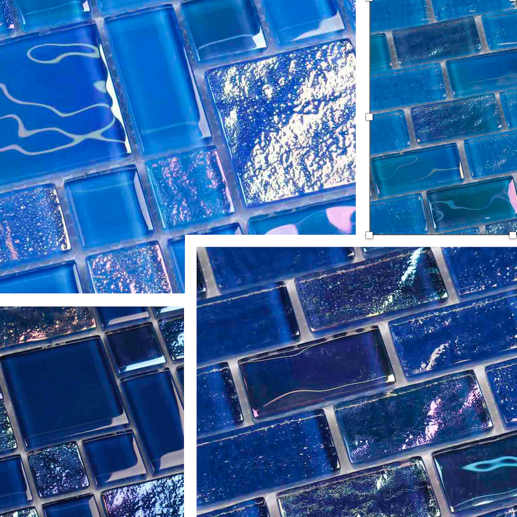 Iridescent Sky Glass Mosaic Tile Collection | Mineral Tiles