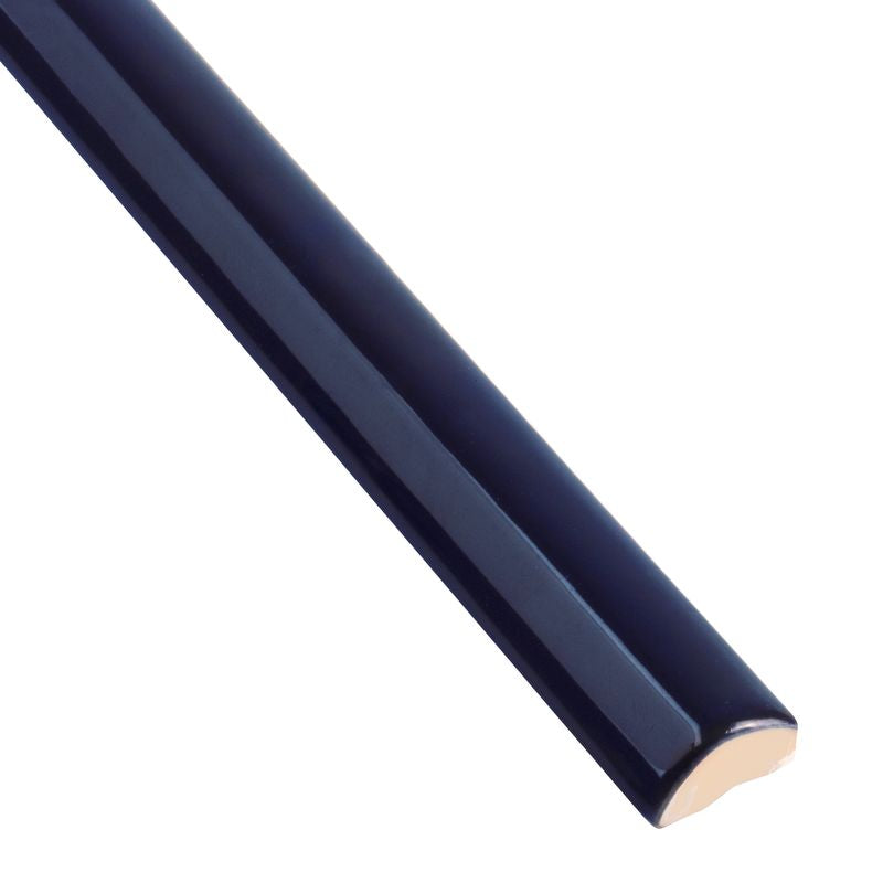 Zellige Heritage Ceramic Tile Ink Blue 1x12'' for Tile Edges