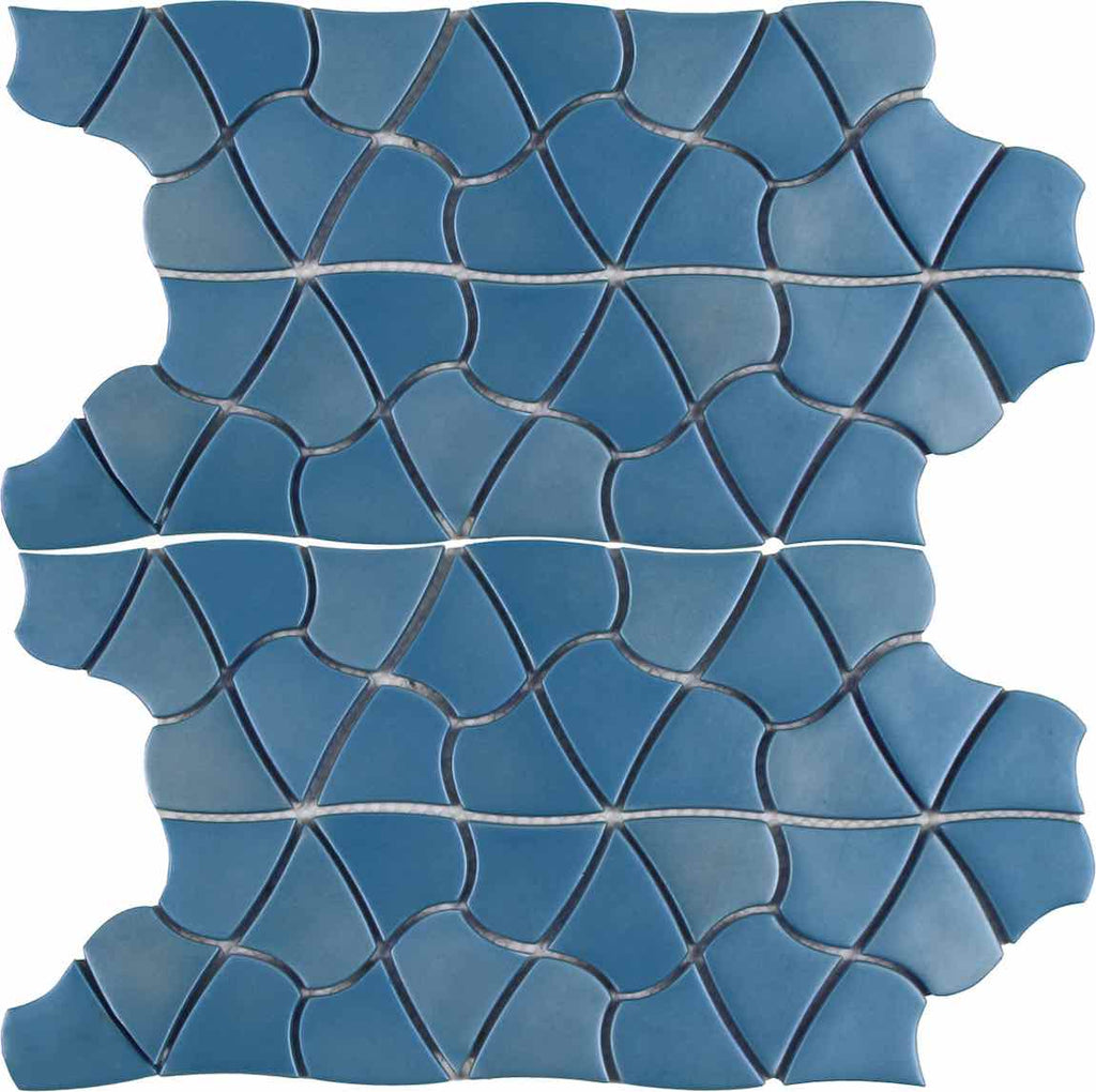 Hawaiian Flower Mosaic Tile Light Blue | Mineral Tiles