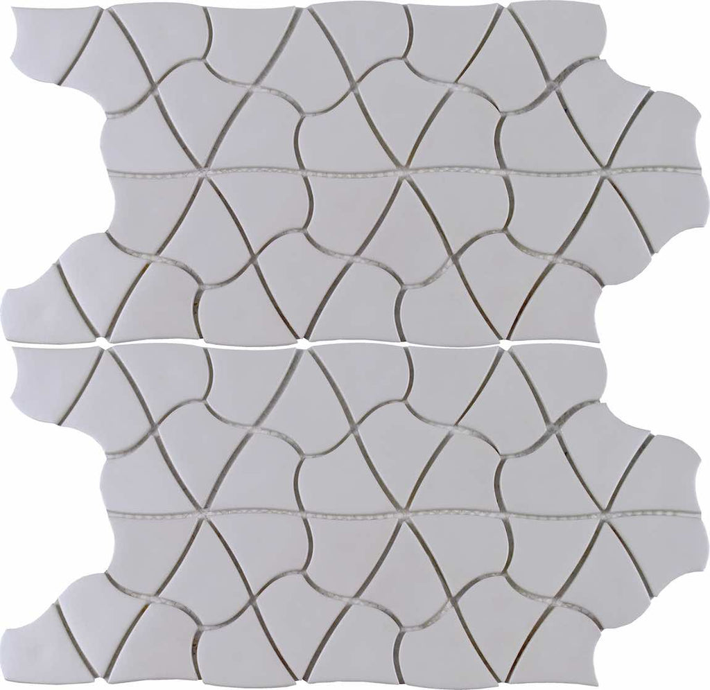 Hawaiian Flower Mosaic Tile White | Mineral Tiles