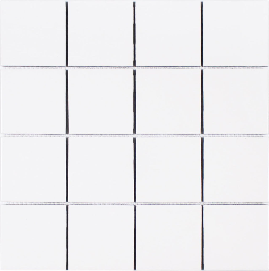 Essentials Porcelain Tile White 3''x3'' Glossy Finish