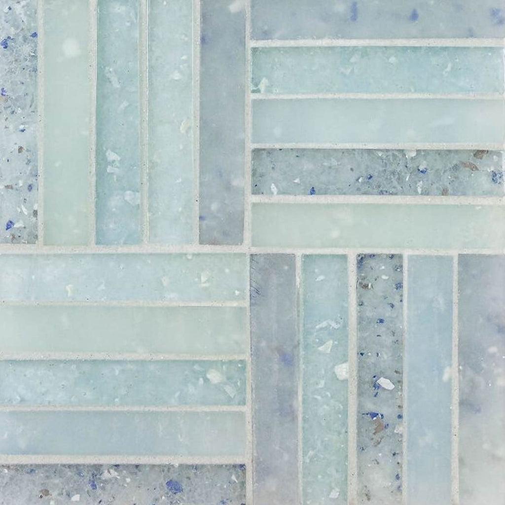 Fluid Stacked Glass Tile B Blend | Mineral Tiles