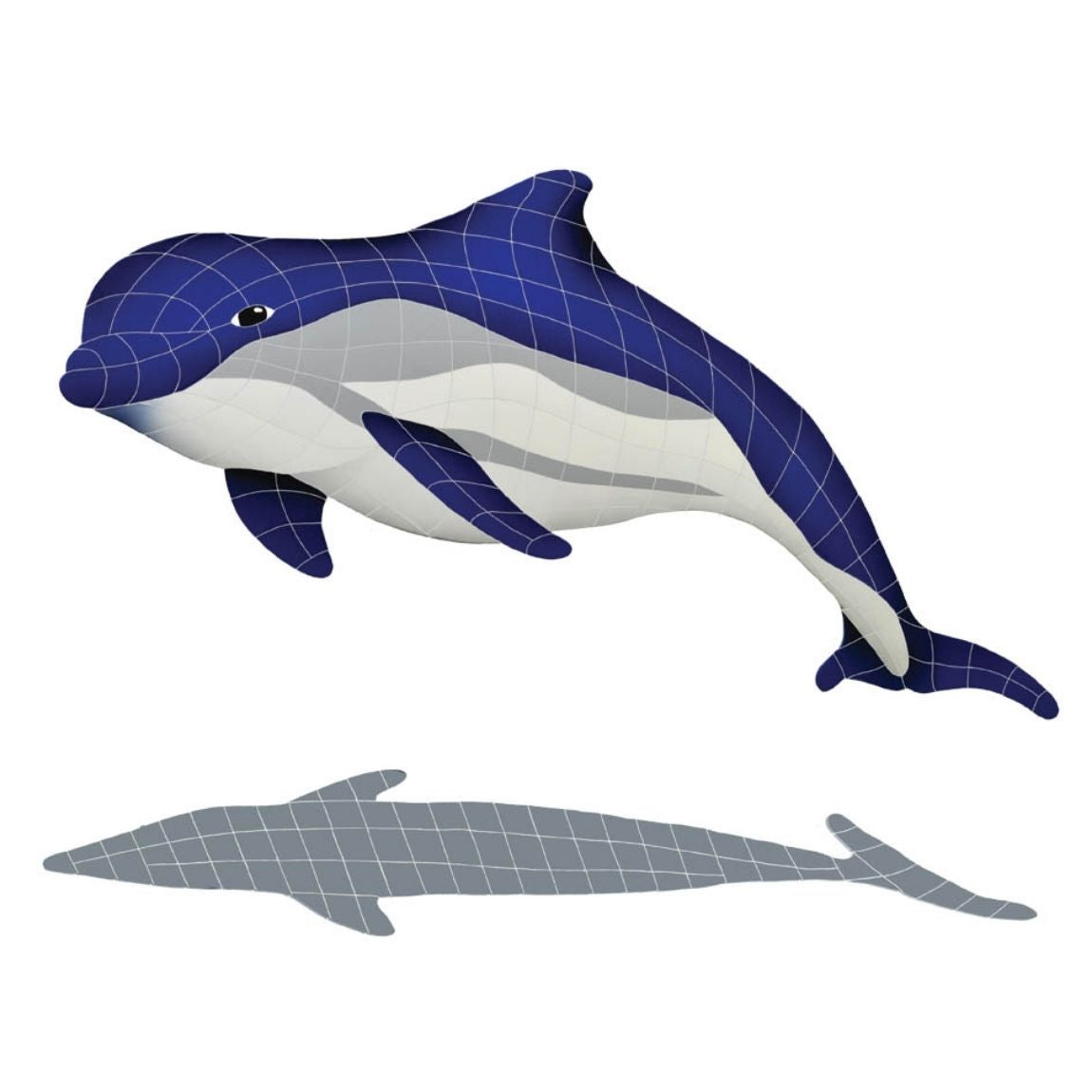 Decorative Porcelain Pool Mosaic Bottlenose Dolphin With Shadow