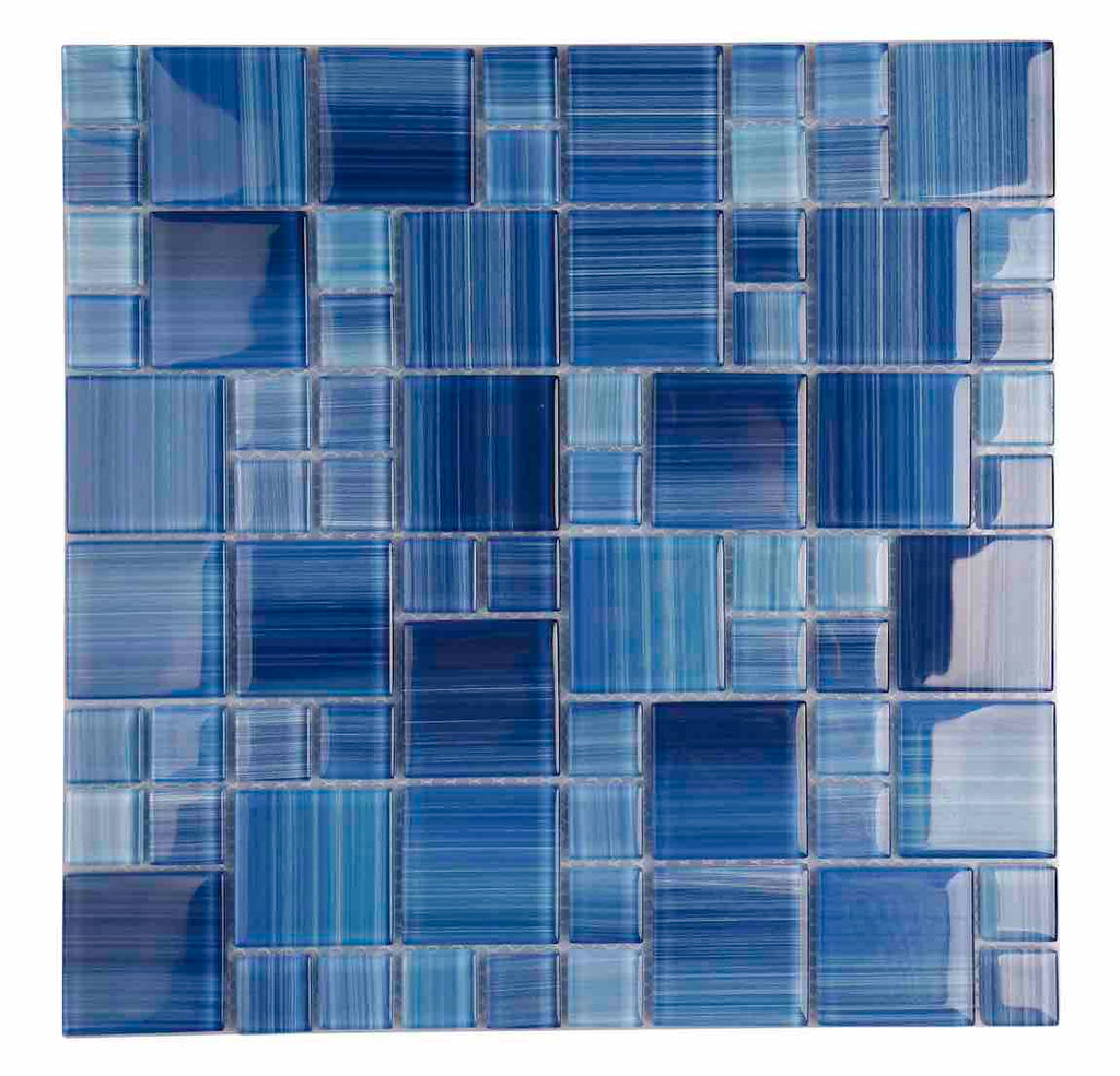 Glass Mosaic Tile Vista Blue Mix for Pools and Spas