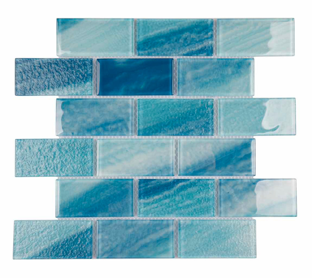 Sea Breeze Glass Tile Sky Blue 2x4 for Pools, Spas, and Bath