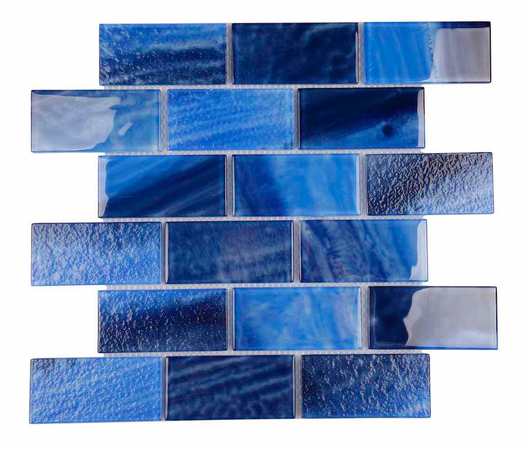 Sea Breeze Glass Tile Dark Blue 2x4 for Pools, Spas, and Bath