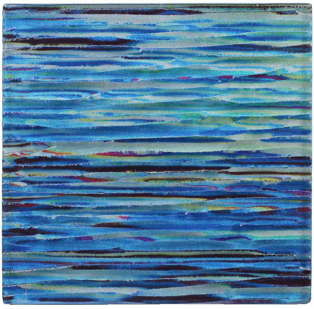 Glass Pool Tile Waves Sea 6x6 | Mineral Tiles