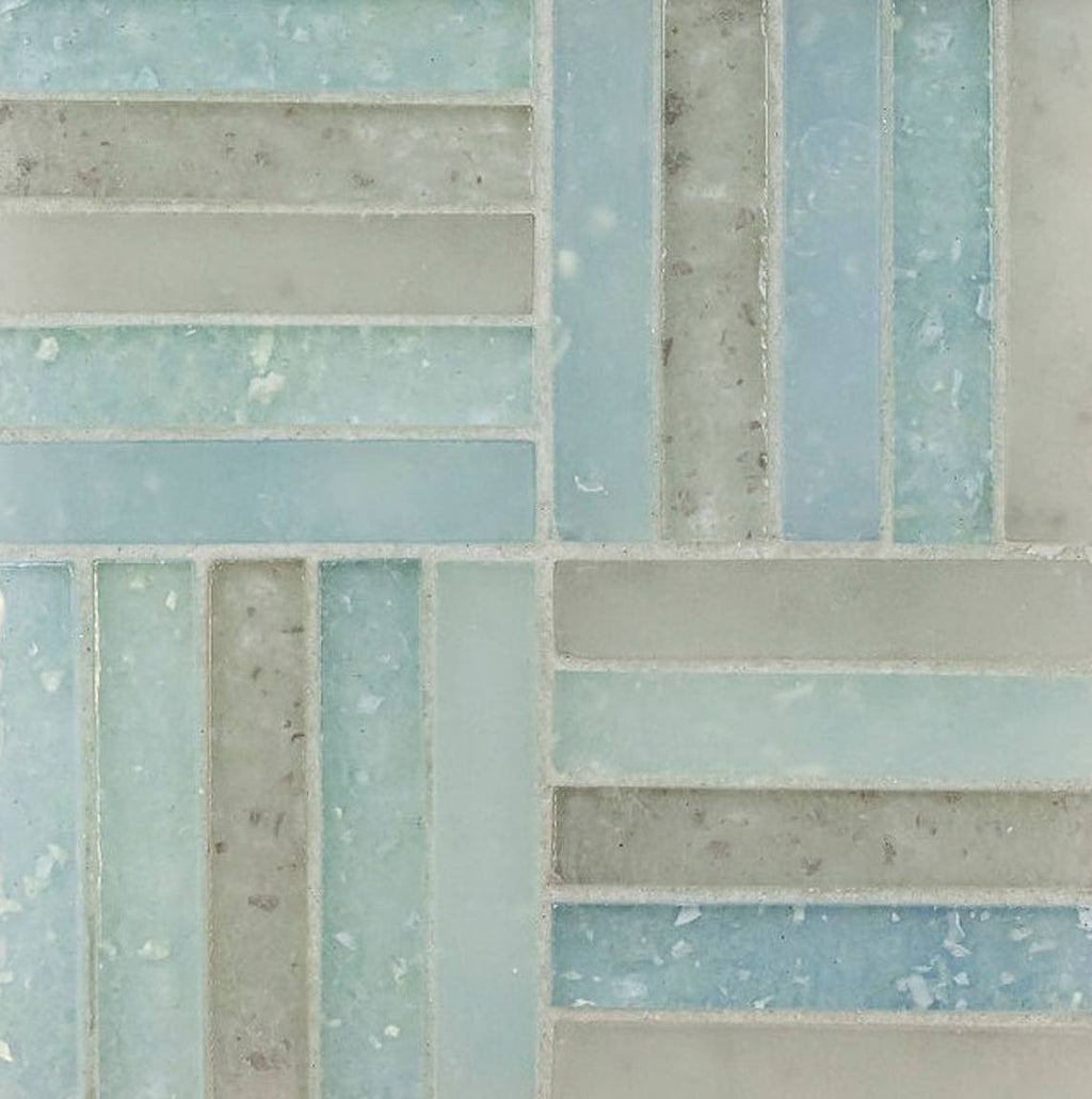 Fluid Stacked Glass Tile Y Blend | Mineral Tiles