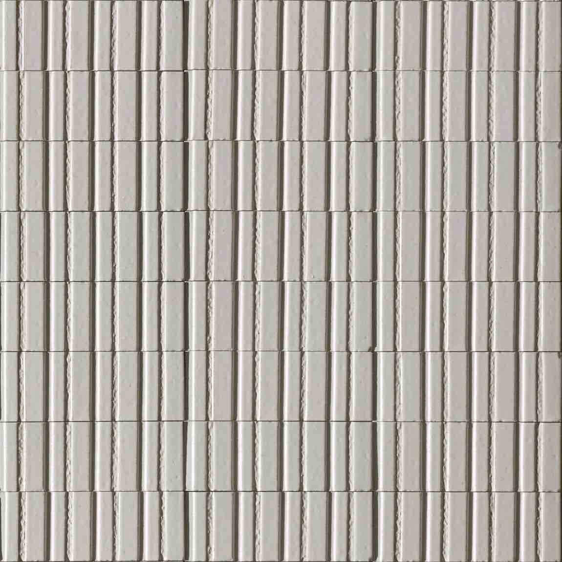 Glacier Italian Porcelain Structure 3D Tile Bianco 3x8 Glossy