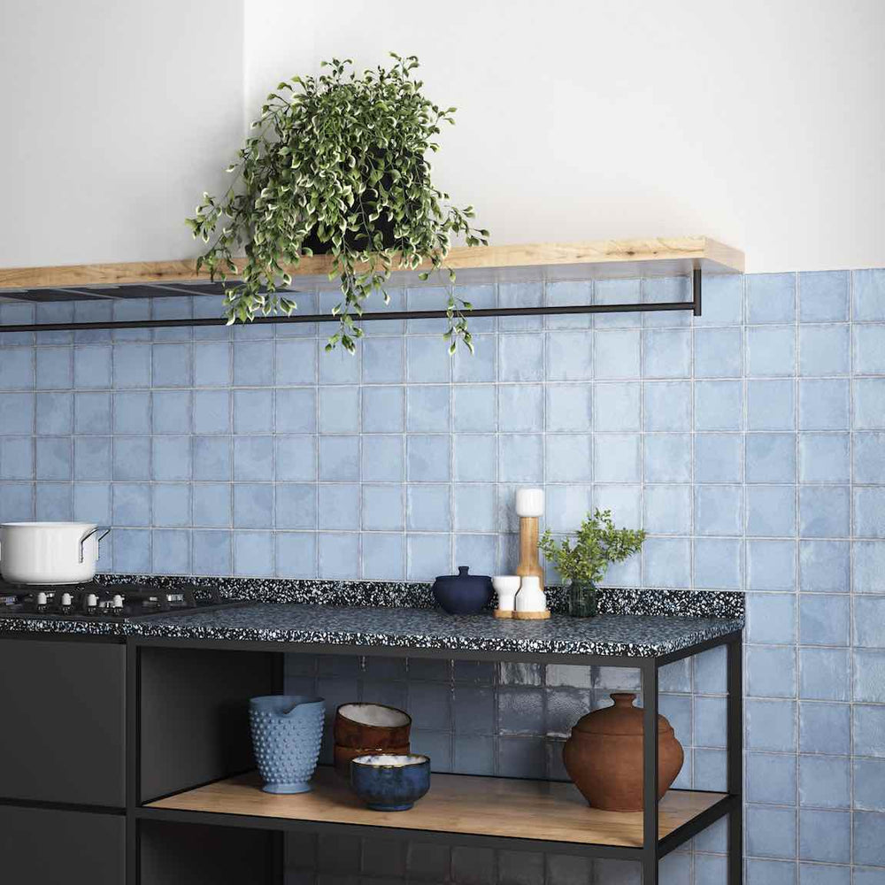 Farmhouse Wall Tile 4x4 Blue for Kitchen and Bathroom