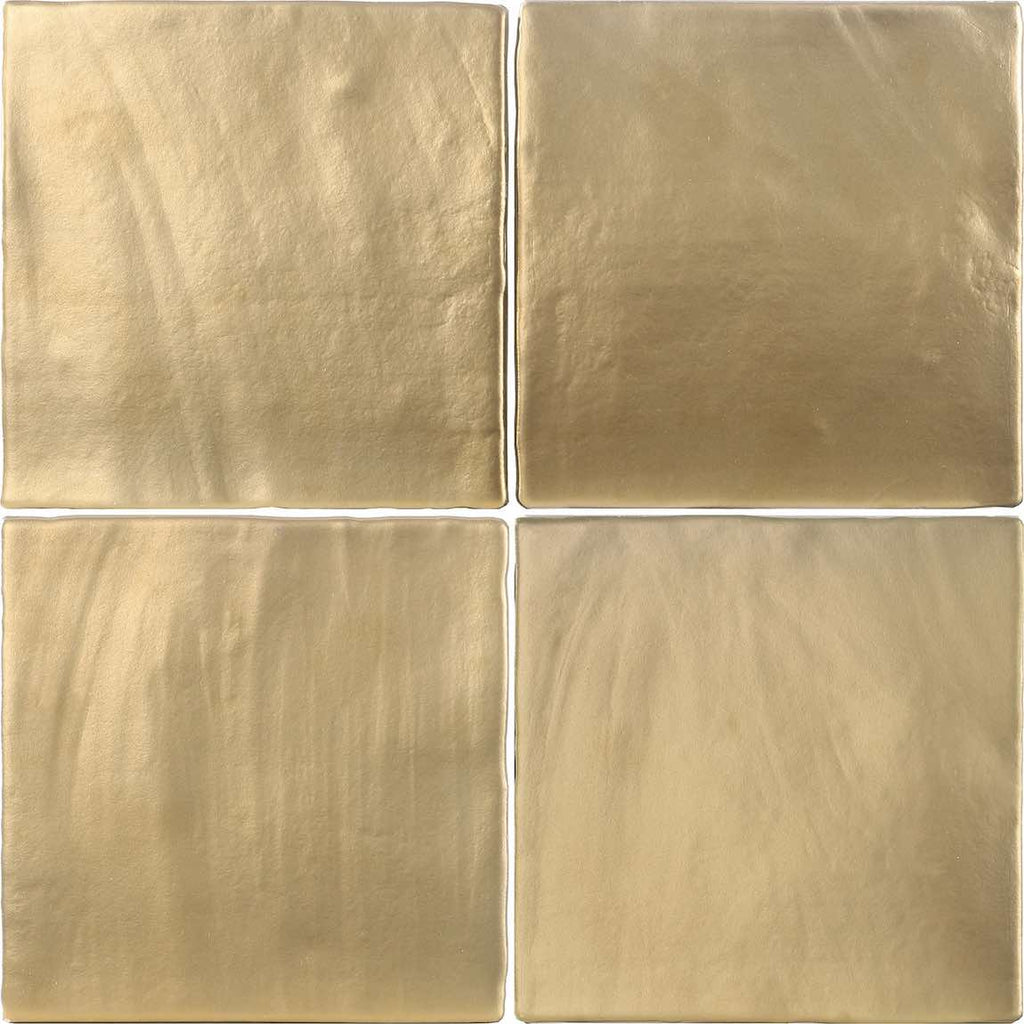 Nostalgia Ceramic Tile Gold Matte 6x6 | Mineral Tiles