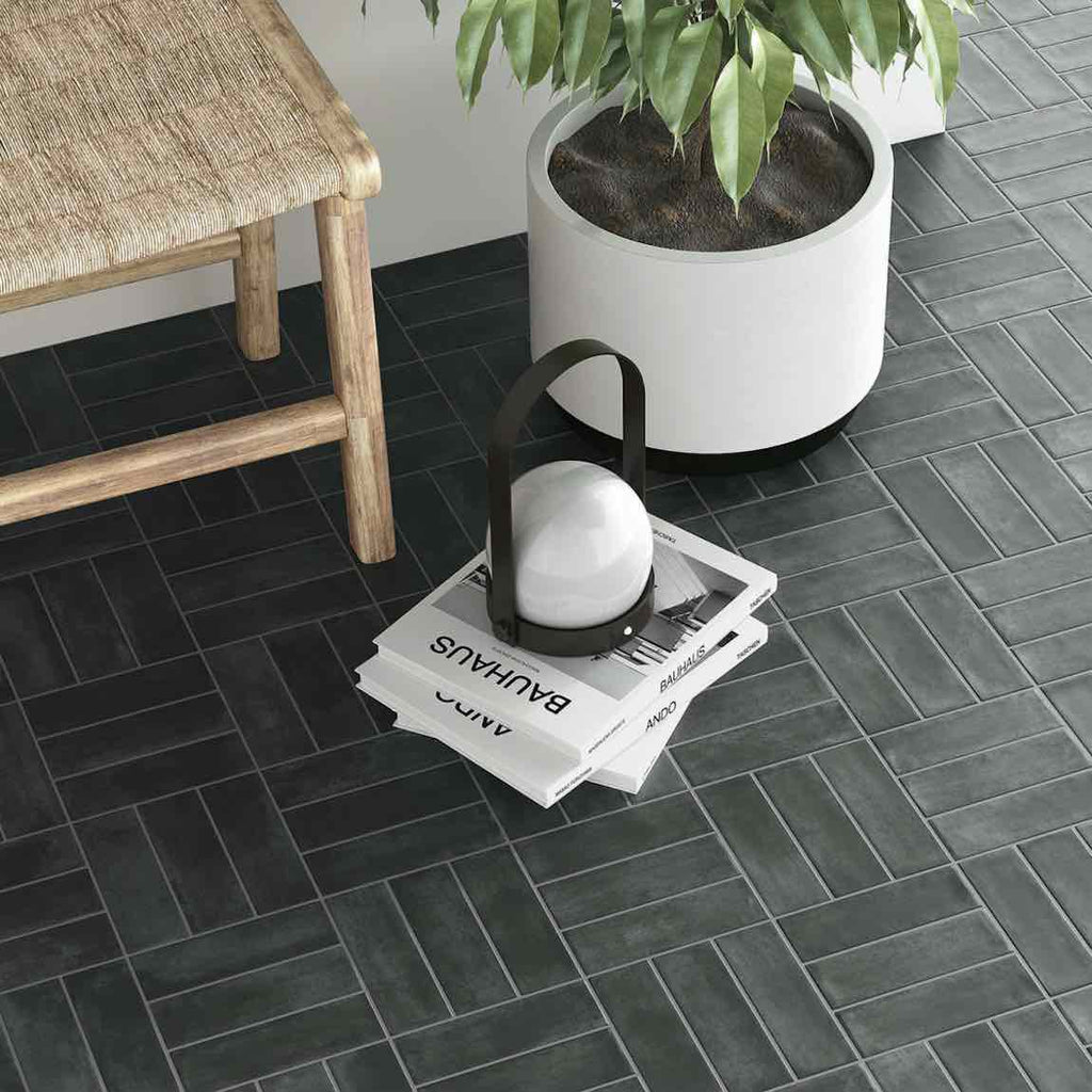 Organic Style Subway Tile Graphite 2x6 | Mineral Tiles