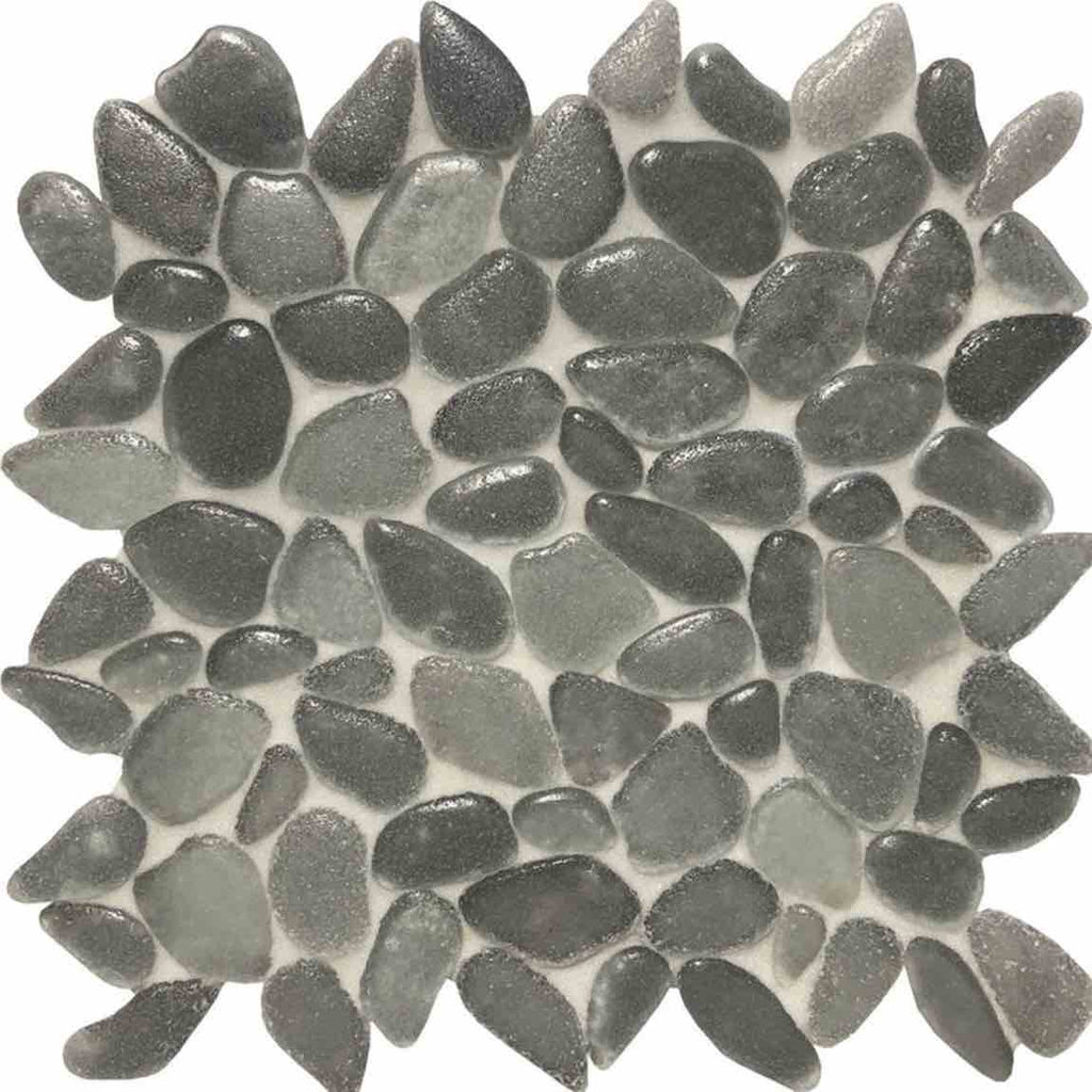 Glass Pebble Mosaic Tile Grey for Pools and Spas