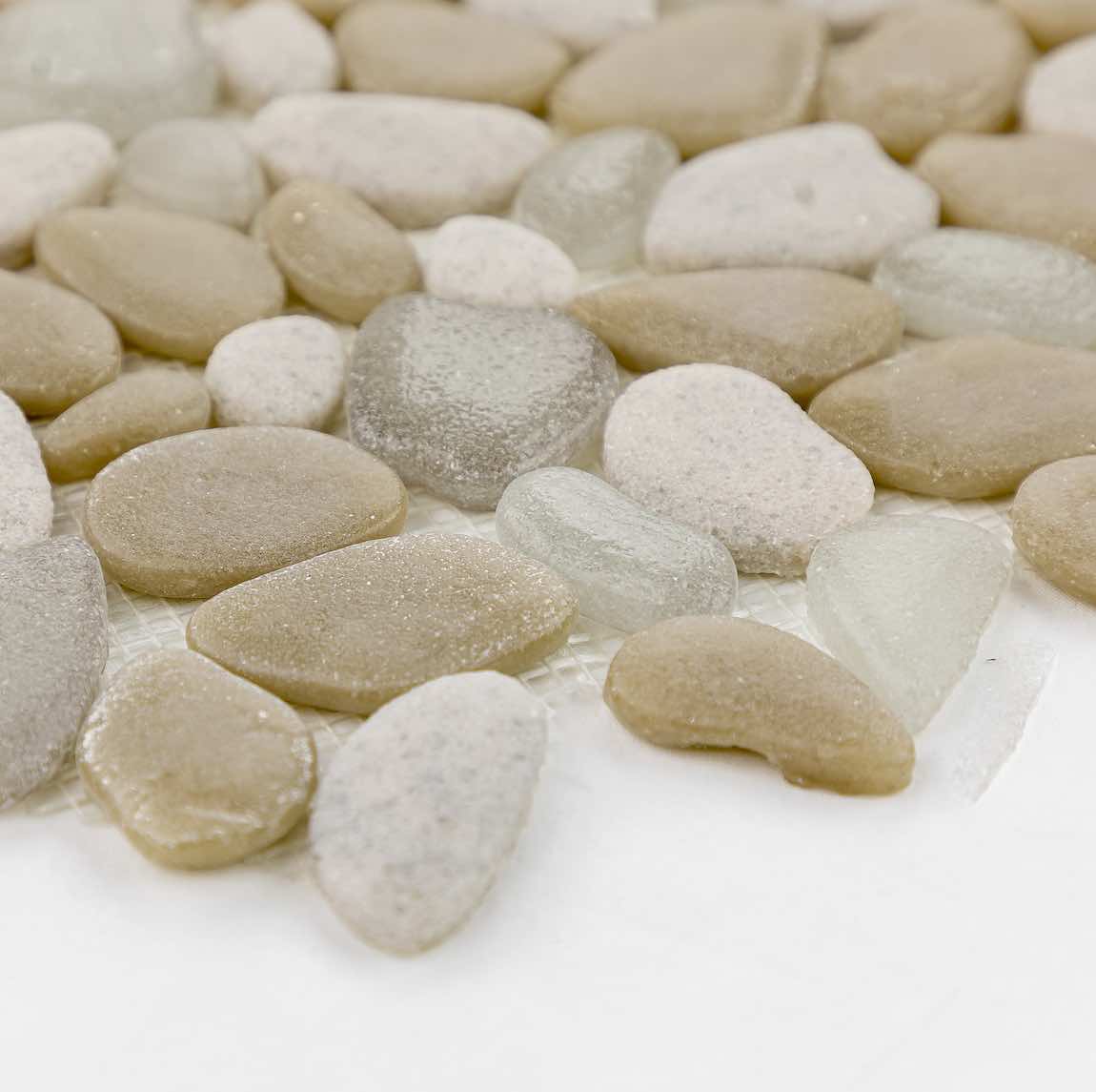 Glass Pebble Mosaic Tile Sandrock for Pools, Spas, and Showers