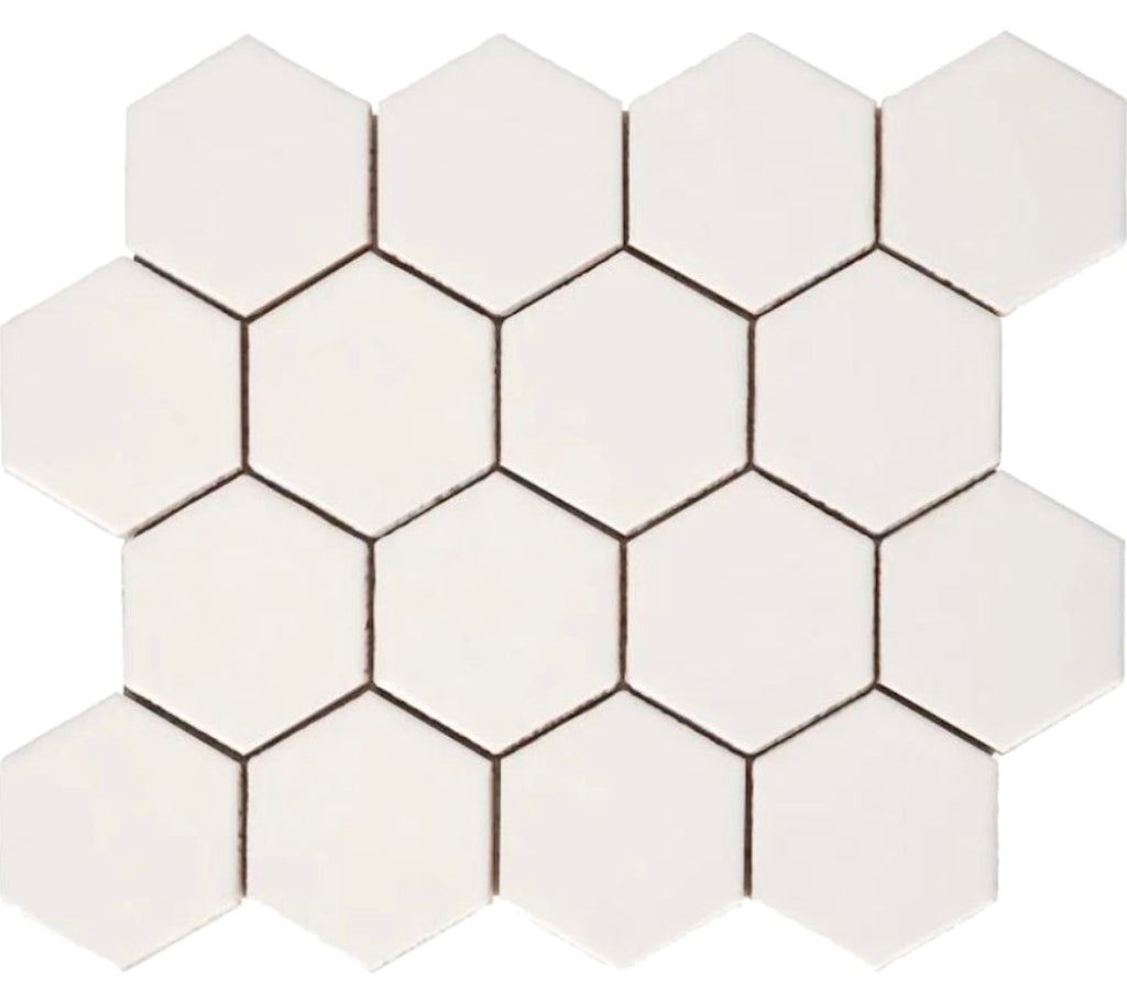 ColorClay Hexagon Handmade Tile White Matte 11x13