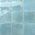 Zellij Distressed Porcelain Tile Aqua 6x6 | Mineral Tiles
