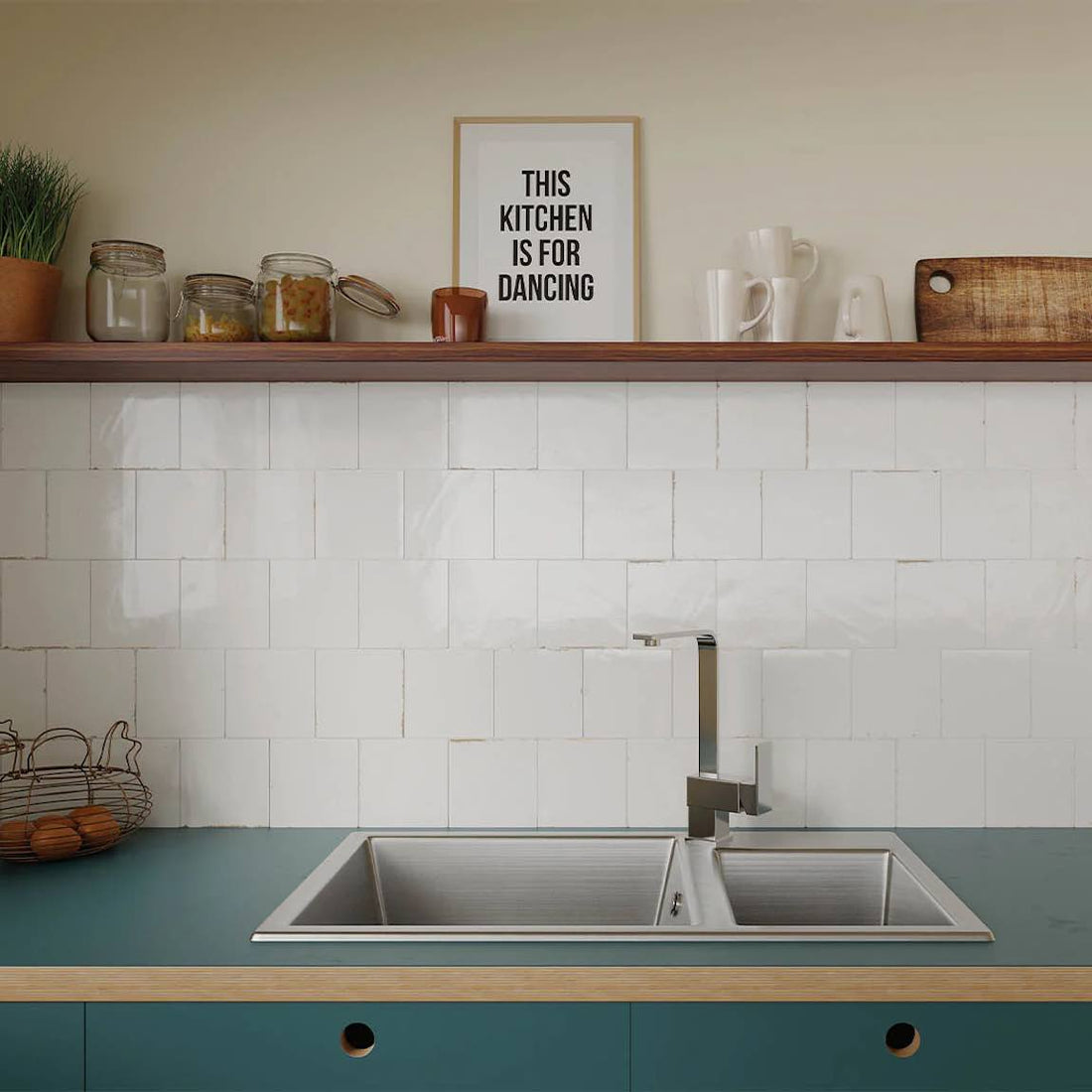 Zellij Distressed Porcelain Tile Cloud 6x6 | Mineral Tiles