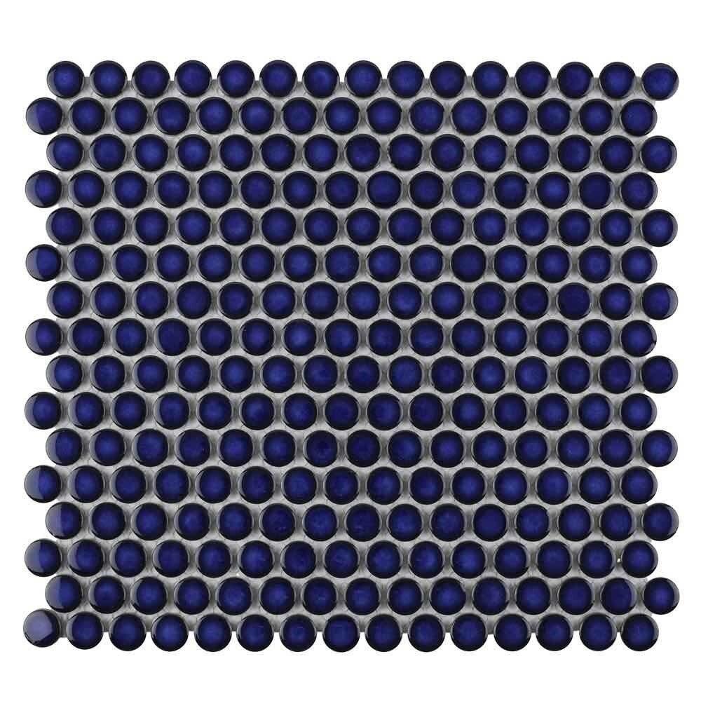 Penny Round Porcelain Tile Cobalt Blue for floor and wall