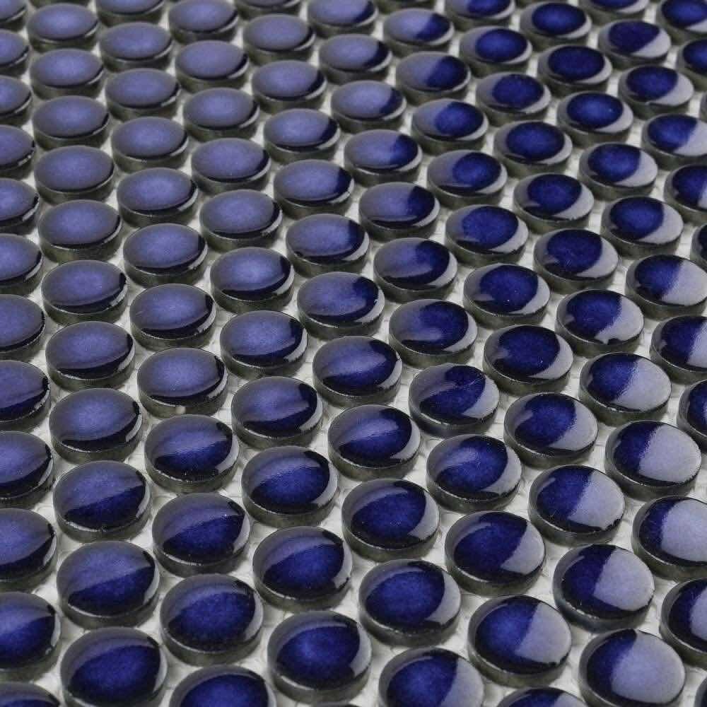Penny Round Porcelain Tile Cobalt Blue for floor and wall