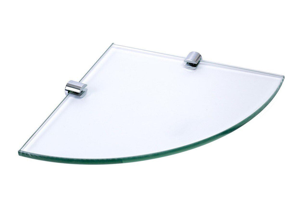 Shower Clear Glass Corner Shelf - Bracket Mount