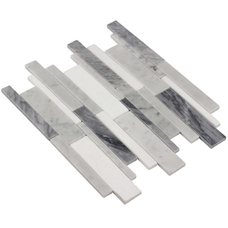 Stone Mosaic Wall Tile White Blend | Mineral Tiles