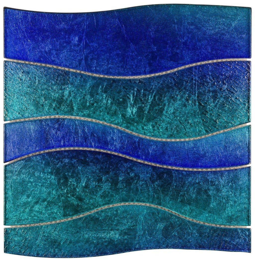 Blue Wave Tile – Sparkling Glass Style with Water Vibes