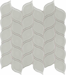 Glass Mosaic Tile Floral Leaf White Moderne | Mineral Tiles