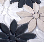 Waterjet Flower Mosaic Tile Dusk | Mineral Tiles
