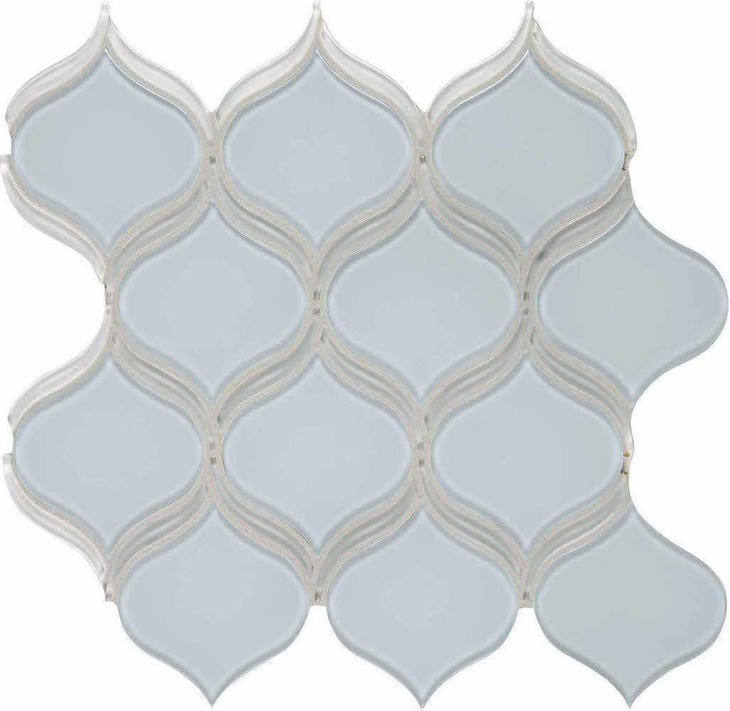 Glass Mosaic Tile Arabesque Soft Blue | Mineral Tiles