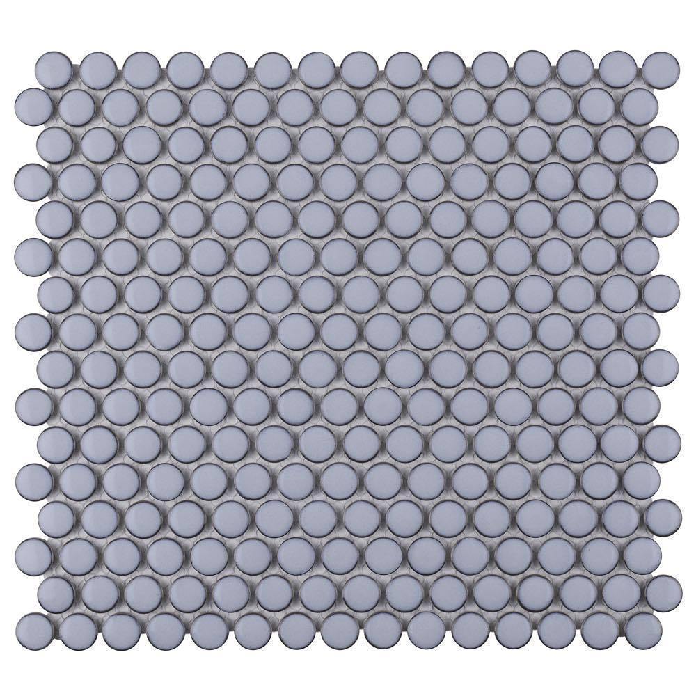 Penny Round Porcelain Tile Vintage Blue for floor and wall