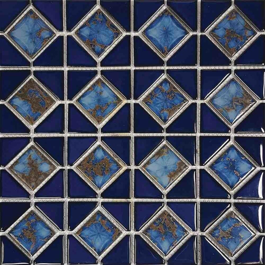 Earth Blue Diamond Porcelain Pool Mosaic Tile