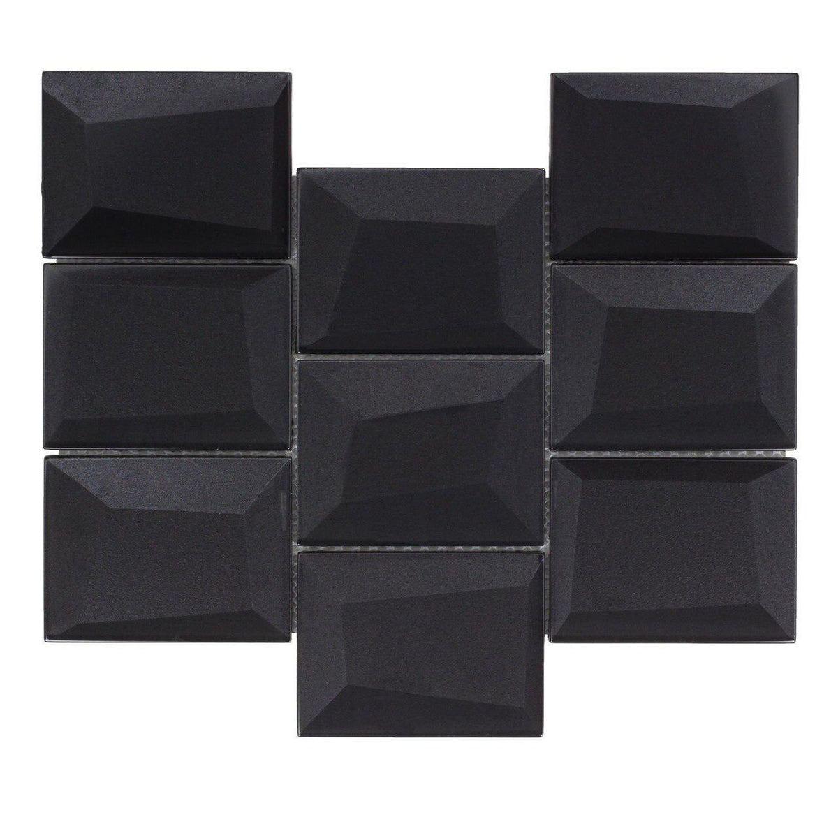 Glass Wall Tile Dimensional Dark | Mineral Tiles