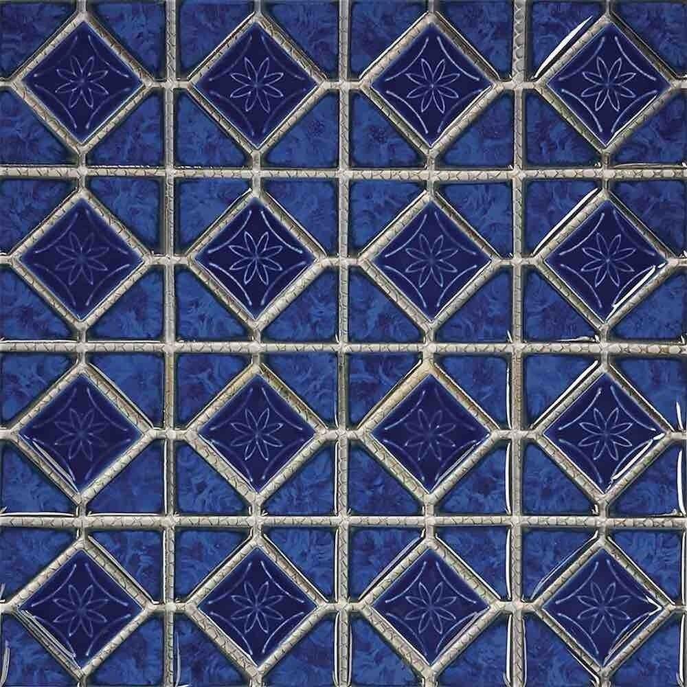 Fiji Blue Diamond Porcelain Pool Mosaic Tile | Mineral Tiles