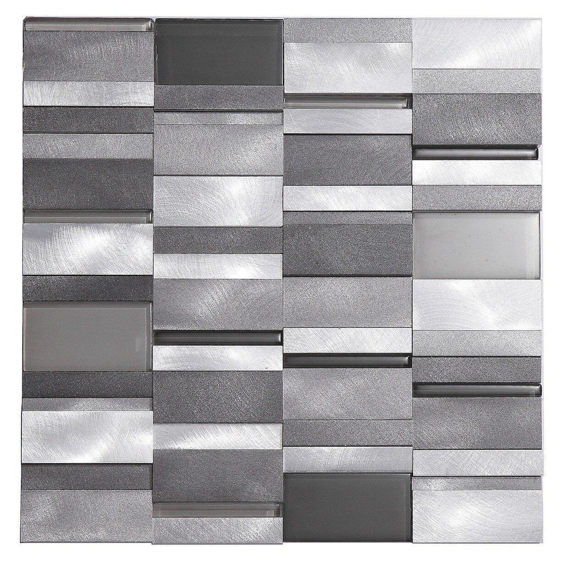 Aluminum Tile Silver Mix Modern Pattern | Mineral Tiles