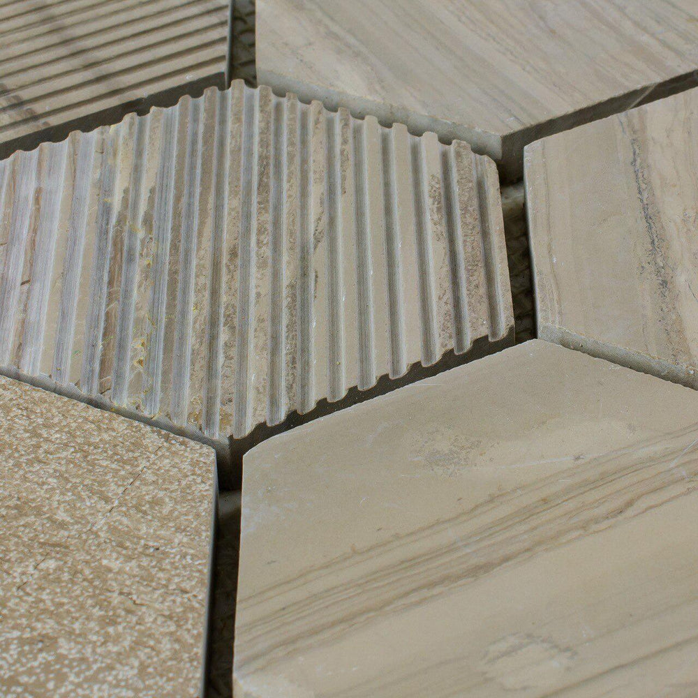 Hexagon Haisa Marble Mosaic Tile Dark | Mineral Tiles