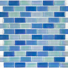 Glass Pool Tile Shimmer Sky Blue 1 x 2 | Mineral Tiles