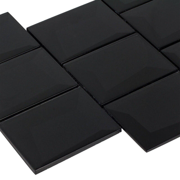 Glass Wall Tile Dimensional Dark | Mineral Tiles