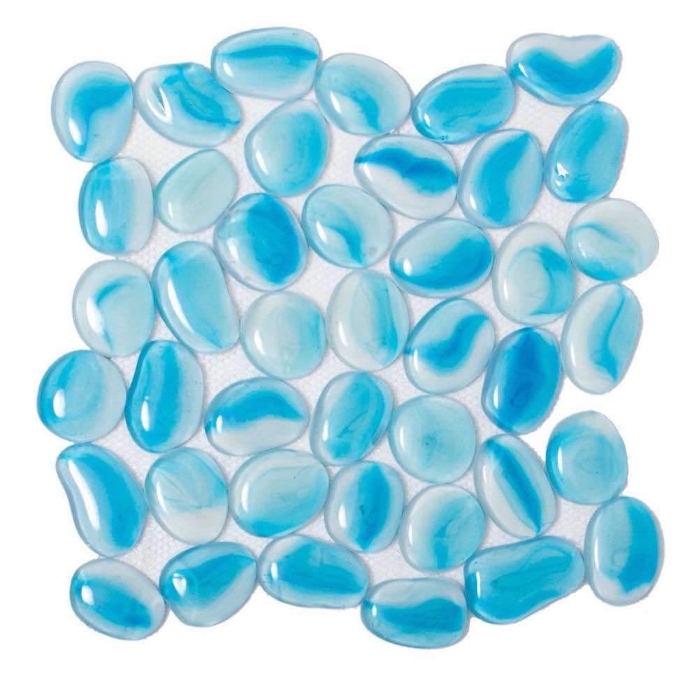 Glass Pebble Mosaic Tile Sky 12 x 12 | Mineral Tiles