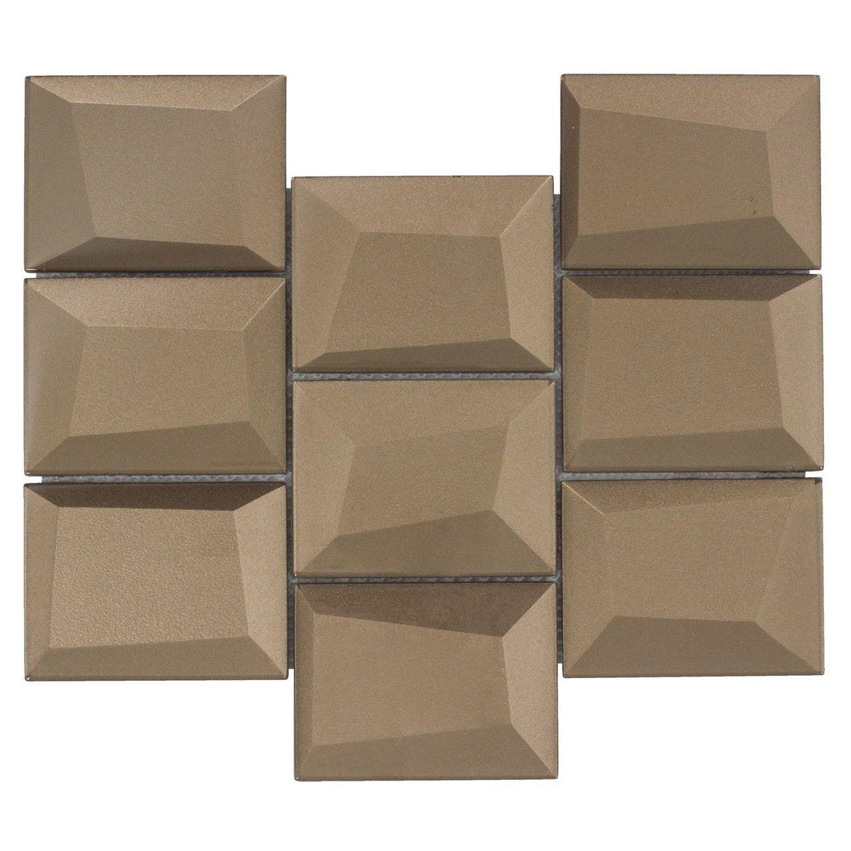 Glass Wall Tile Dimensional Bronze | Mineral Tiles
