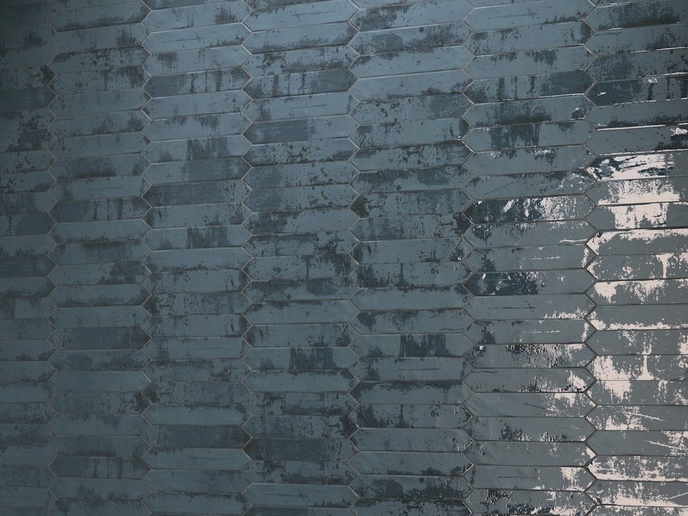 Vintage Distressed Picket Tile Blue 2x10 | Mineral Tiles