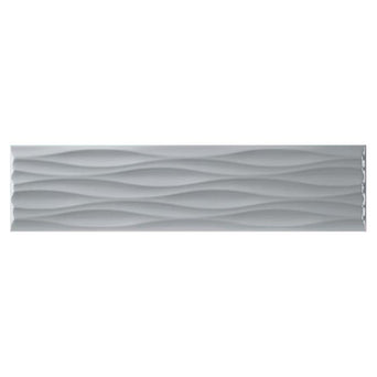 Elegance Silver Glossy Ripple Deco Tile 4x16 | Mineral Tiles