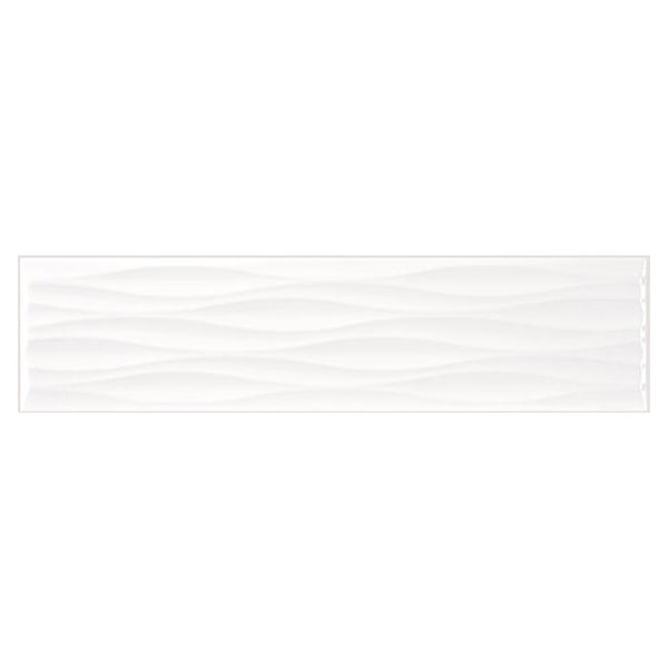 Elegance White Glossy Ripple Deco Tile 4x16 | Mineral Tiles