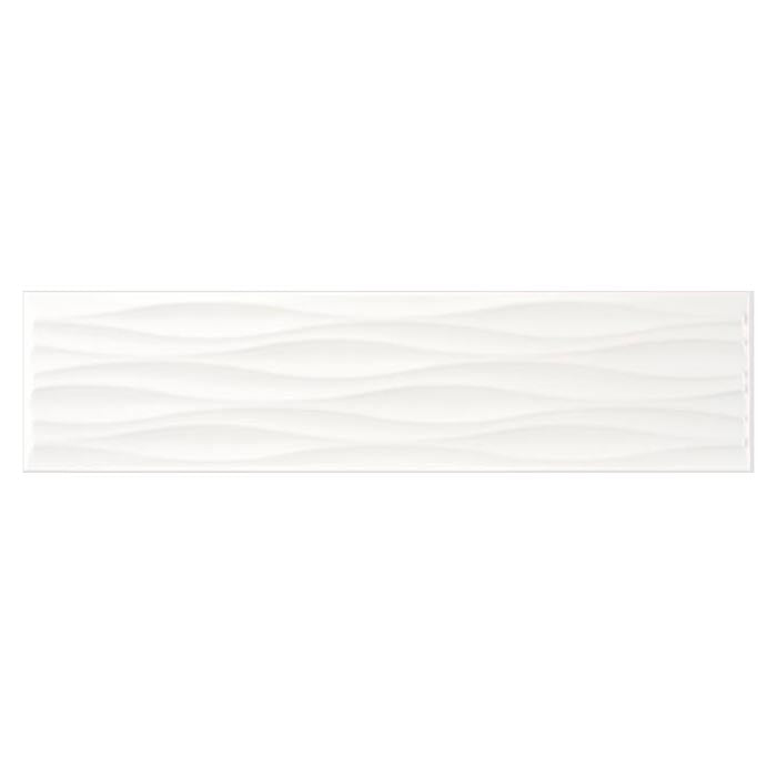 Elegance White Matte Ripple Deco Tile 4x16 | Mineral Tiles