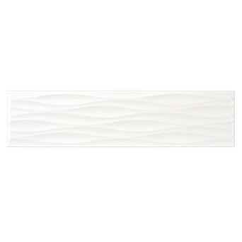 Elegance White Matte Ripple Deco Tile 4x16 | Mineral Tiles