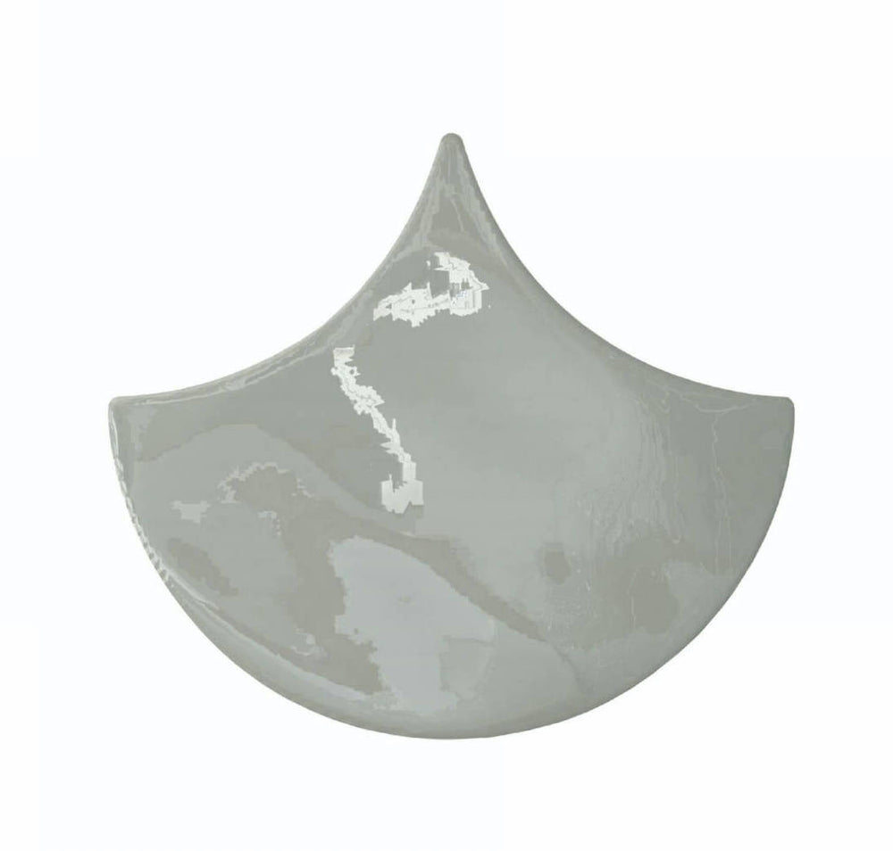 Fish Scale Wall Tile Glossy Grey 6x7 | Mineral Tiles