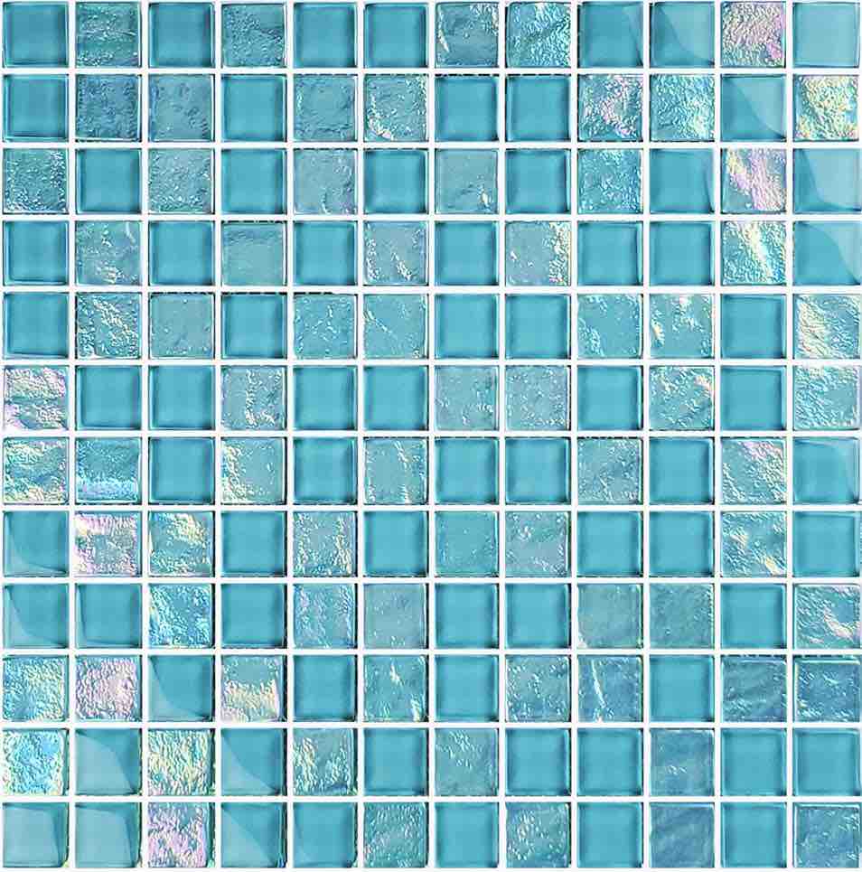 Aqua Stained Glass Mosaic Tile