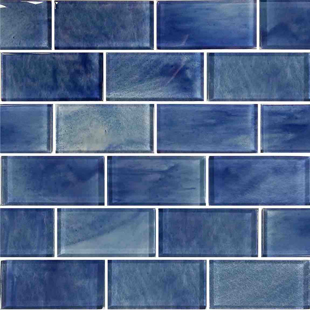 Glass Subway Tile Stratus Blue 2x4 | Mineral Tiles