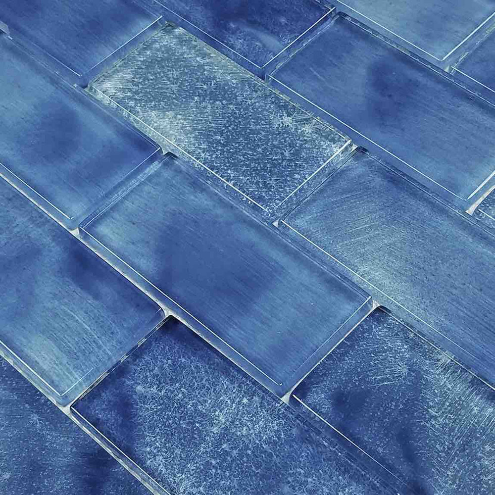 Glass Subway Tile Stratus Blue 2x4 | Mineral Tiles