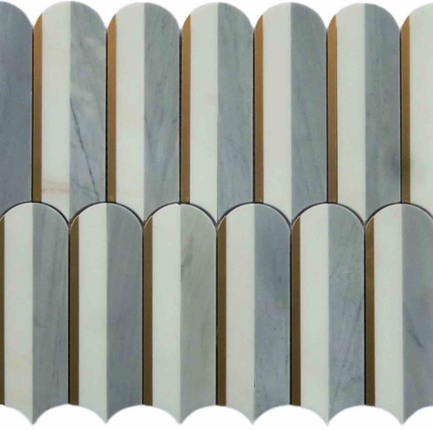 Inlay Brass Gold Marble Mosaic Tile Athens | Mineral Tiles